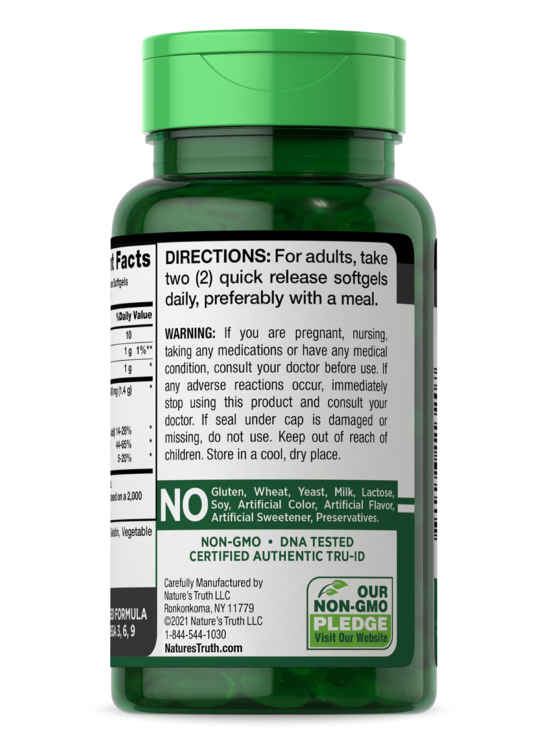 Nature's Truth Hemp Seed Oil 700mg | 60 Softgel Capsules | Cold Pressed | Non-GMO, Gluten Free