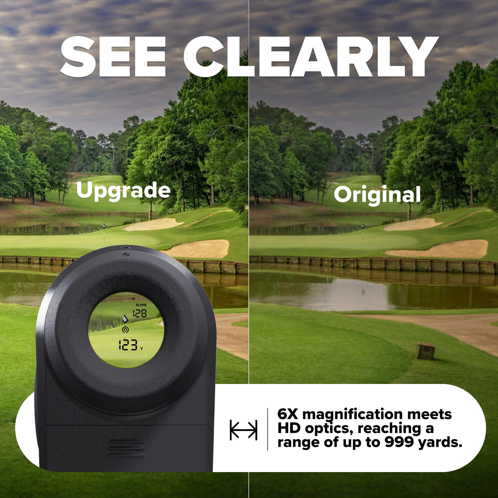 Precision Pro NX10 Golf Rangefinder: Golf's First Customizable Choice for Laser Accuracy, Slope Measurement, 6X Zoom, Flag Lock & Pulse - Master Your Distance with 999+ Yard Range!