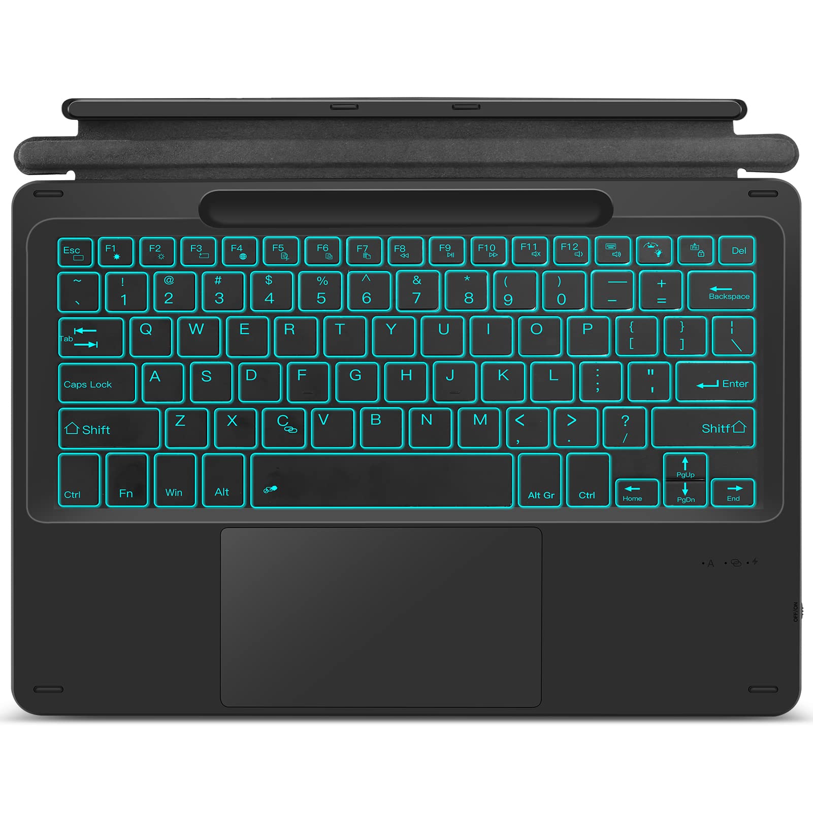XIWMIX Type Cover for Microsoft Surface Pro 9/Pro 8/Pro X/Pro 10/Pro 11 13 Inch, Portable Bluetooth 5.1 Wireless 7-Color Backlit Surface Pro 11/10/9/8/X Keyboard with Touchpad & Pencil Holder - Black