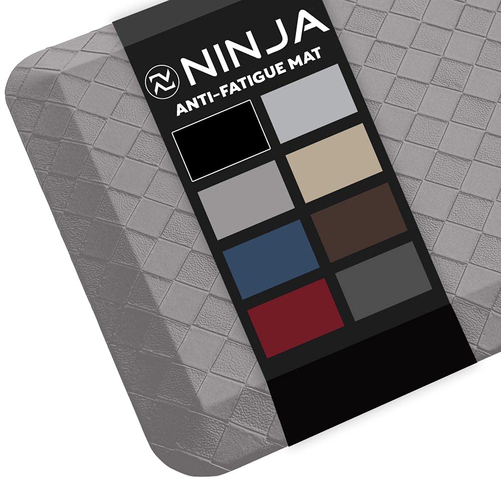 Ninja Brand Premium Floor Comfort Mat, Ergonomically Engineered, Extra Support Floor Pad, Commercial Grade Rug for Kitchen, Gaming, Office Standing Desk Mats, 20x39 Inches, Jet Black