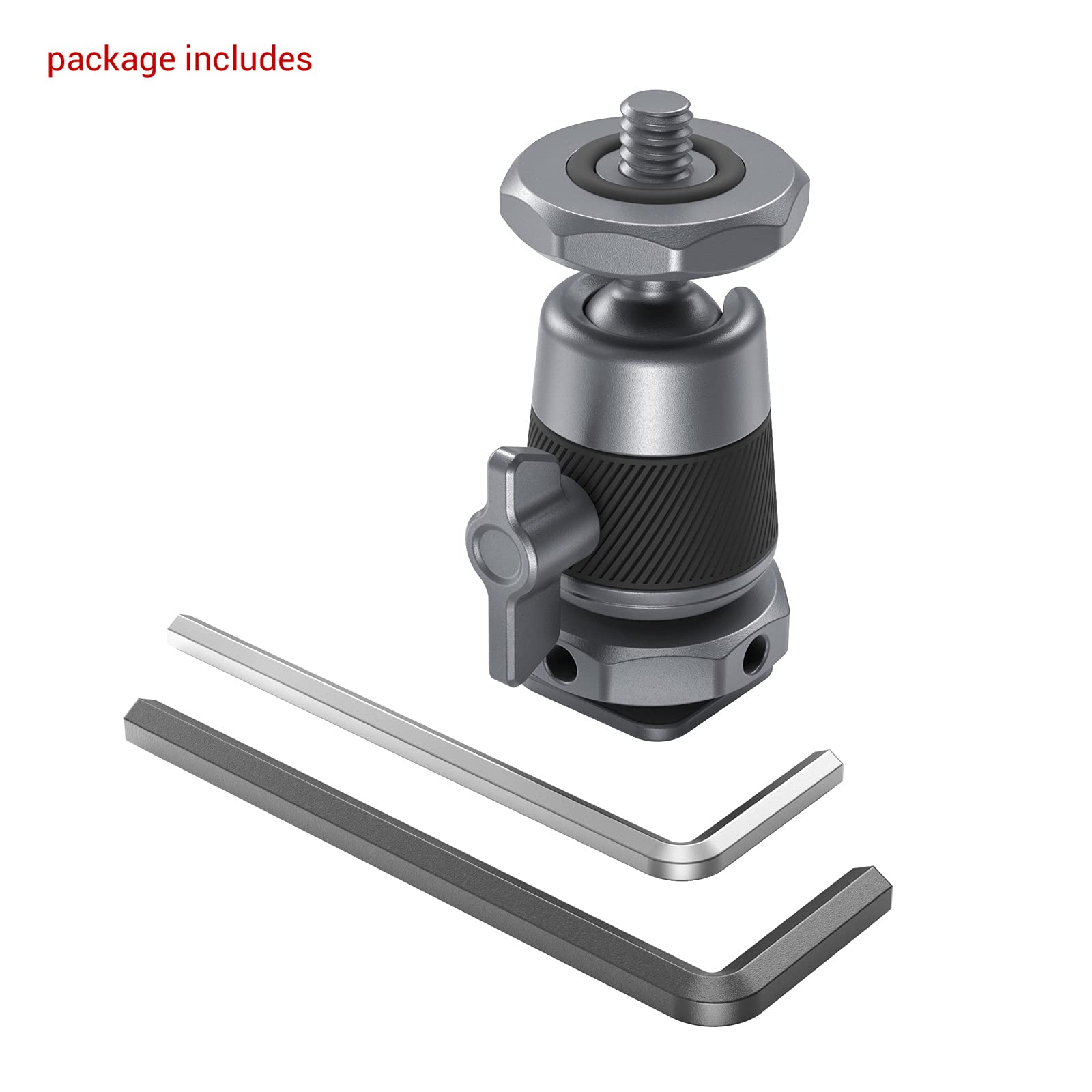 SmallRig Mini Ball Head with Removable Cold Shoe Mount, 360° Panning Ball Head for Camera/Microphone/Video Monitor/LED Video Light 2795