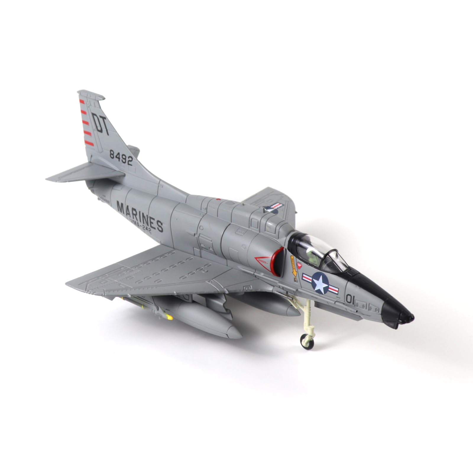 NUOTIE 1/72 A-4 Skyhawk Attack Pre-Build Diecast Metal Aircraft Model Kits U.S. Marine Corps Replica Military for Display Collection or Gift(VMA-242 1st Maw)