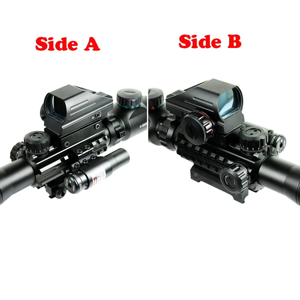 Riflescope 4-12X50&4-16x50AOEG Black Matte Finish Rifle Dual Illuminated Tactical Optical Scope Combine Reflex Sight Dot for Hunting Enthusiast and Experienced (4-12x50 Red)
