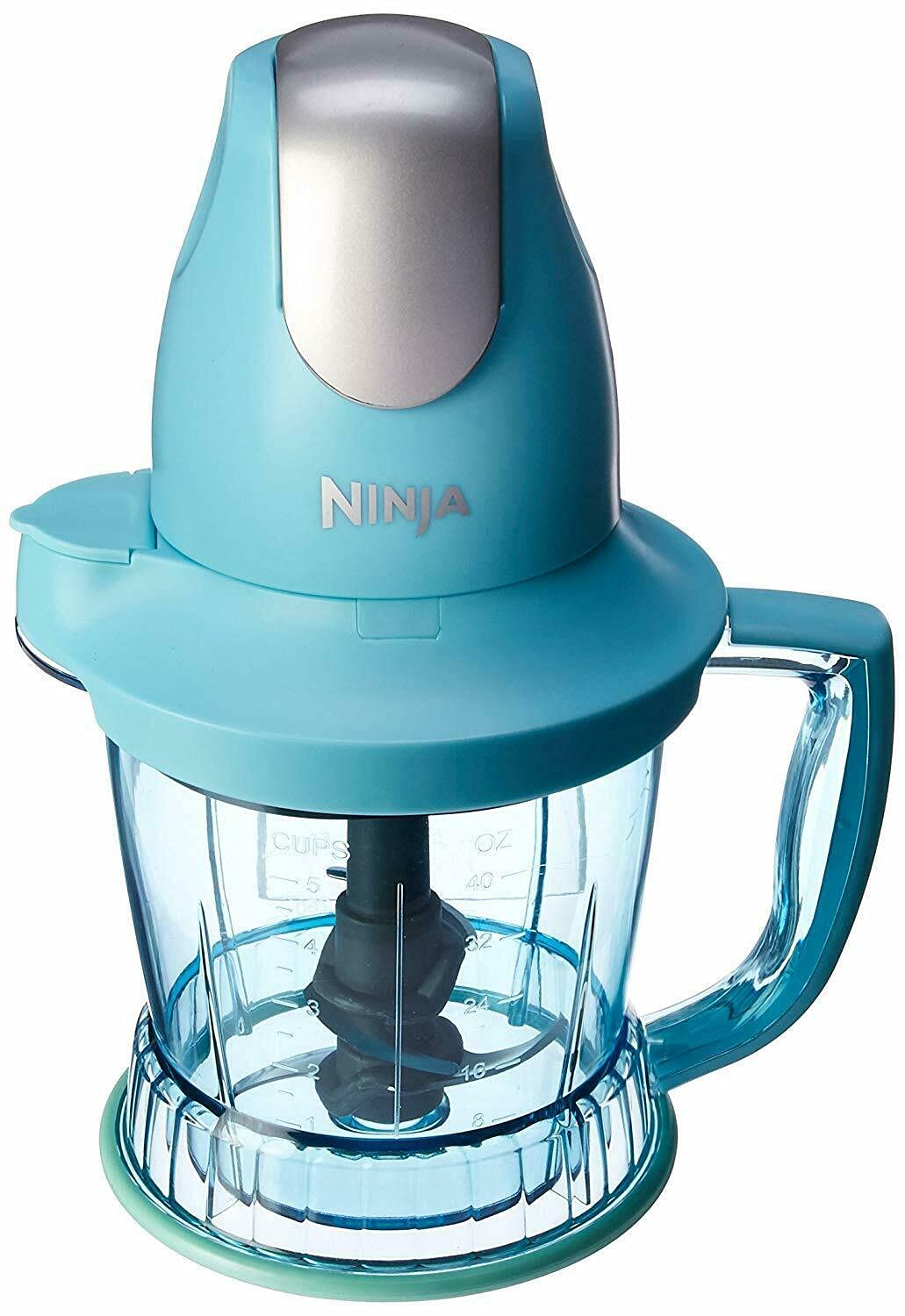 Ninja Storm Food Processor Blender Master Bowl 450W Motor Power Pod with Total Crushing Technology BPA-Free Pitcher Baby Blue QB751Q (Renewed)