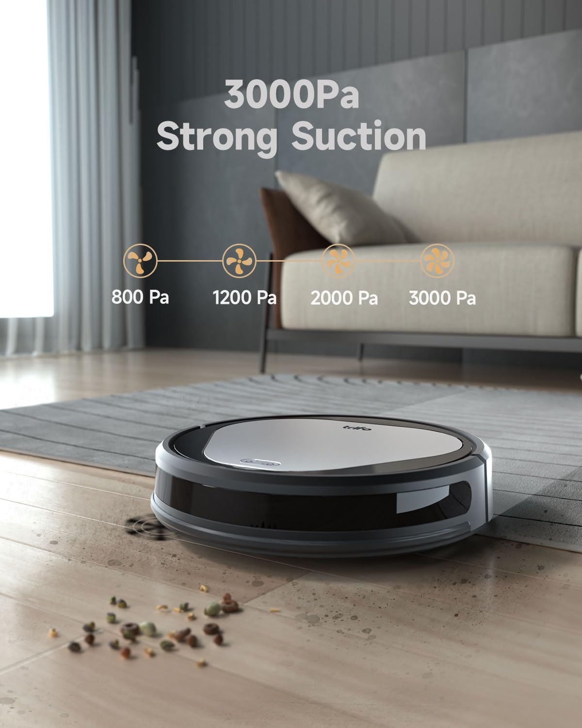 Maxwell Robot Vacuum Cleaner, 2500pa Strong Suction, Self-Charging Robotic Vacuum Cleaner, Anti-fall Sensor, Alexa & App Connect, Home Surveillance Camera, Works On Hard Floor & Low Pile Carpet