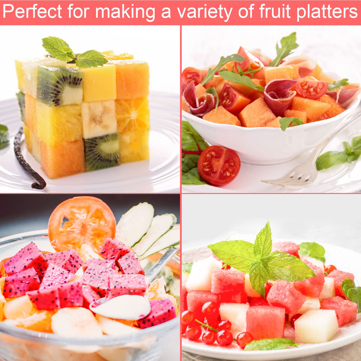 Watermelon Fork Slicer Cutter,2-in-1 Watermelon Fork Slicer, Watermelon Slicer Fork Stainless Steel Cutter, Watermelon Cutting Fork Watermelon Cutter Fork for Home (1pcs)