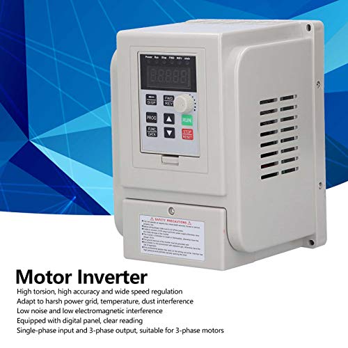 Wisoqu VFD Variable Frequency Drive,Single‑Phase 110VAC Input 3‑Phase 220VAC Output Variable Frequency Inverter,Motor Speed Controller,220V 1500W AT5‑1500X, default