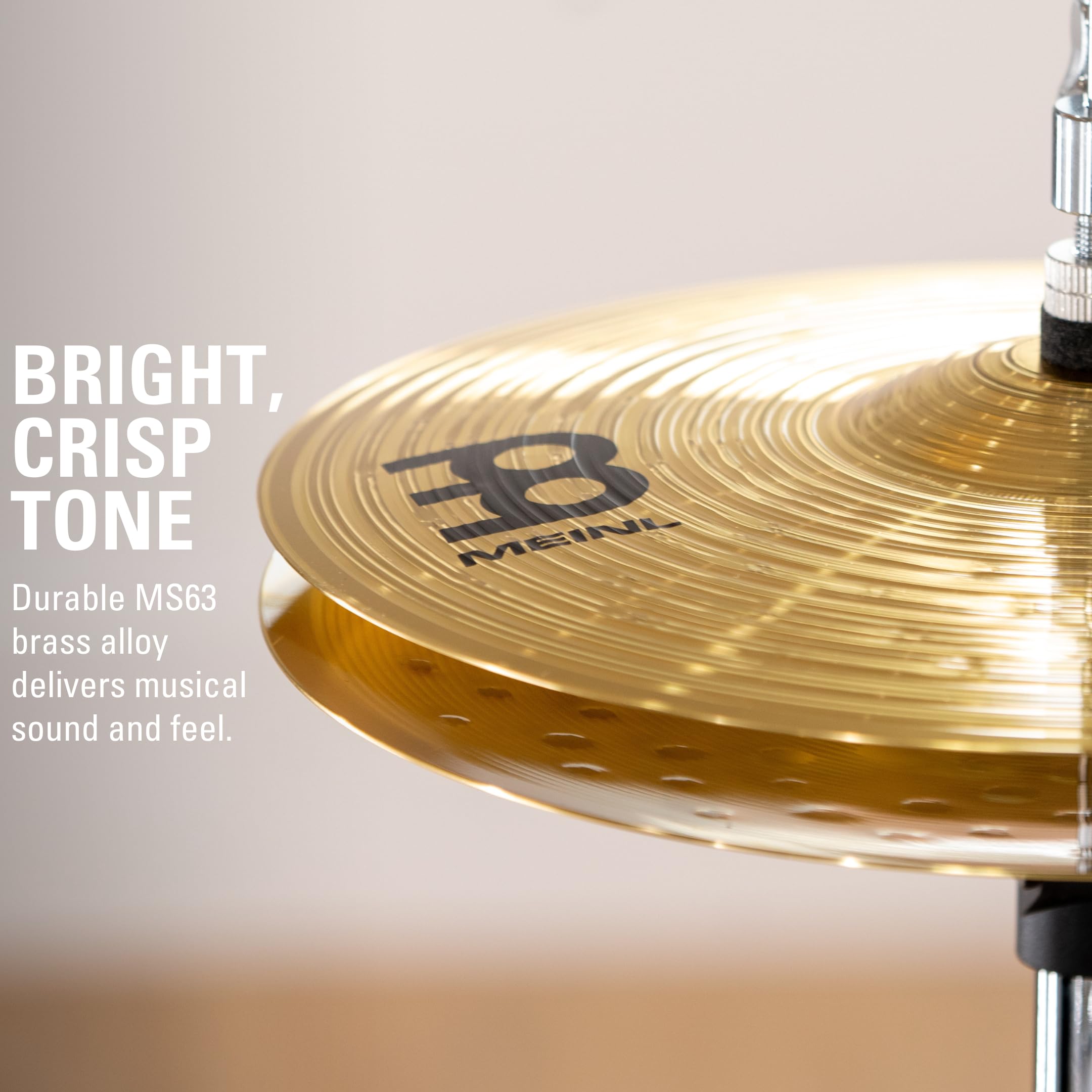 Meinl Cymbals HCS Hihats Cymbals for Drum Set, Made in Germany — Traditional Medium Brass, 2-Year Warranty, 13" Hi hat Pair (HCS13H)