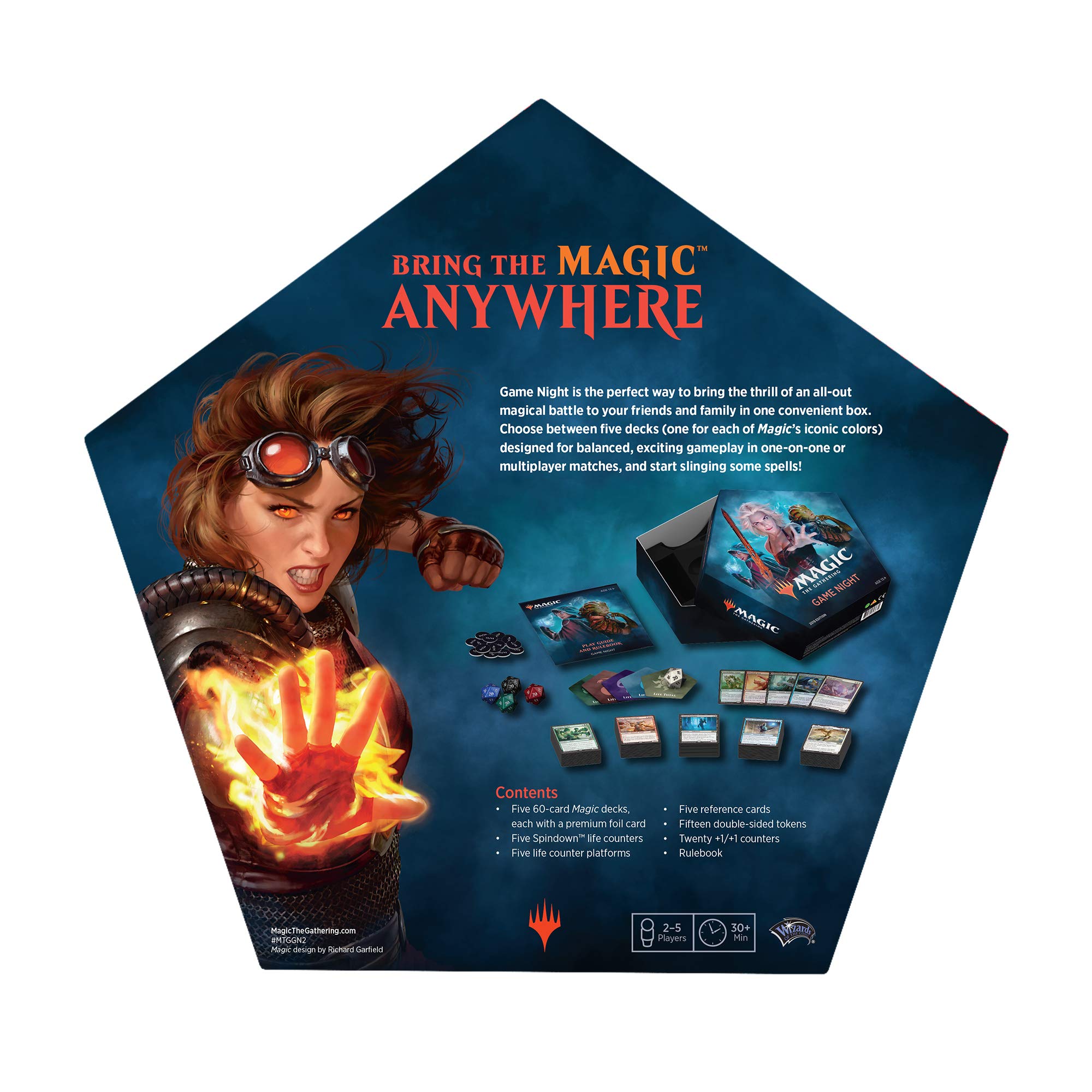 Magic: The Gathering Magic Game Night 2019 | Card Game For 2β5 Players | 5 Decks | 5 Dice | Accessories