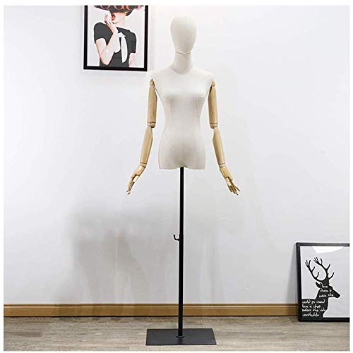 Mannequin Torso Mannequin Dress Form Torso Female Tailors Dummy Mannequin Dressmakers Dummies Display Bust with Arm Active Suitable for Clothing Show (Black Medium) (Blac
