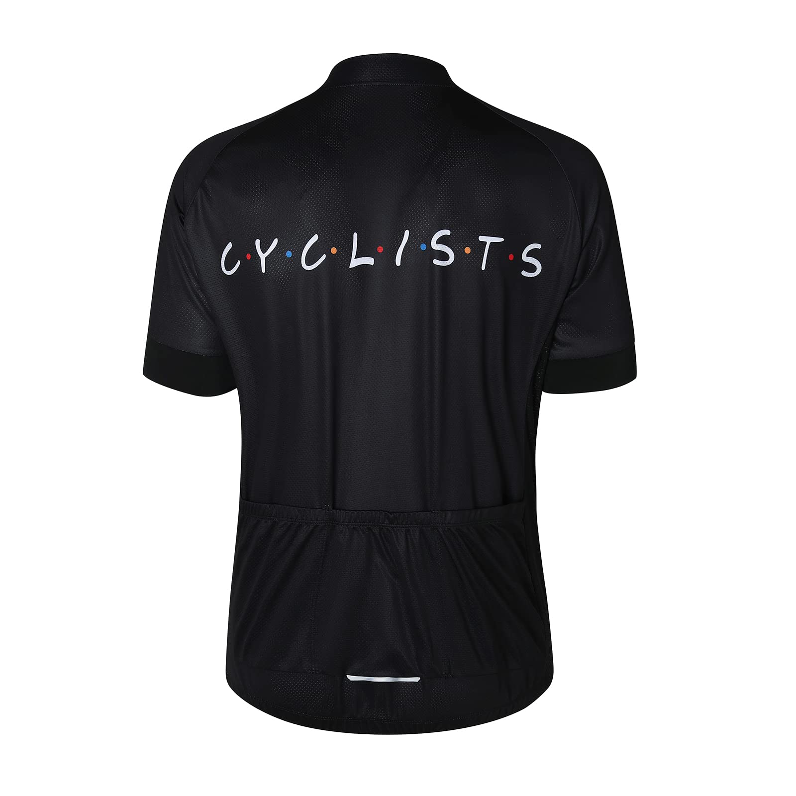 Tewmeu Mens Cycling Jersey Road Bike Shirt Short Sleeve with 3 Rear Pockets Breathable Quick Dry Polyester Black