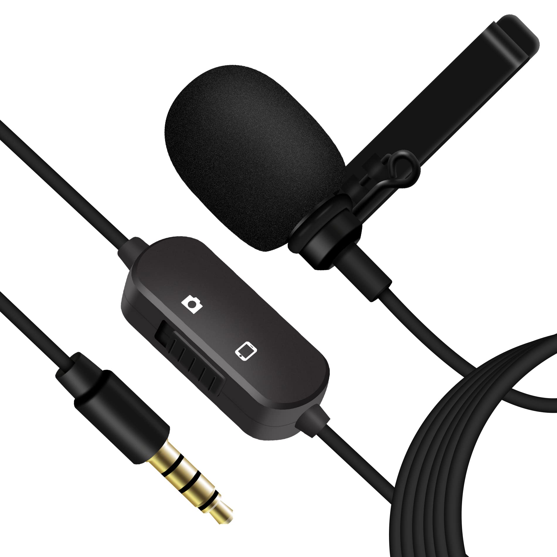 REALMIC Professional Lavalier Omnidirectional Condenser Microphone for iPone and Android Smartphone Audio Video Recording, Plug and Play-for YouTube Tiktok Podcast Interviews