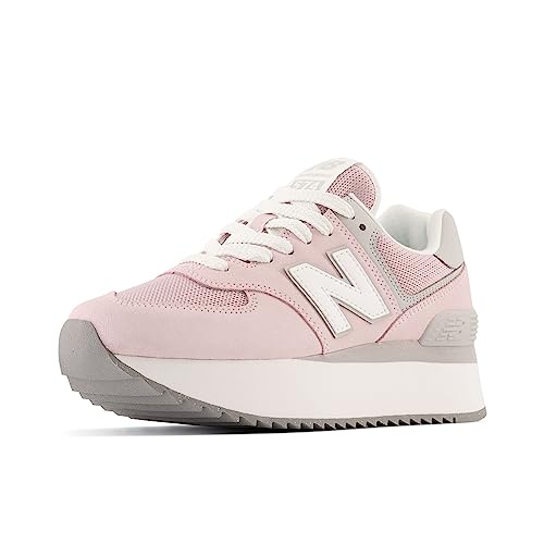 New Balance 574+ Womens Shoes Size 9, Color: Old Rose/Grey-Pink