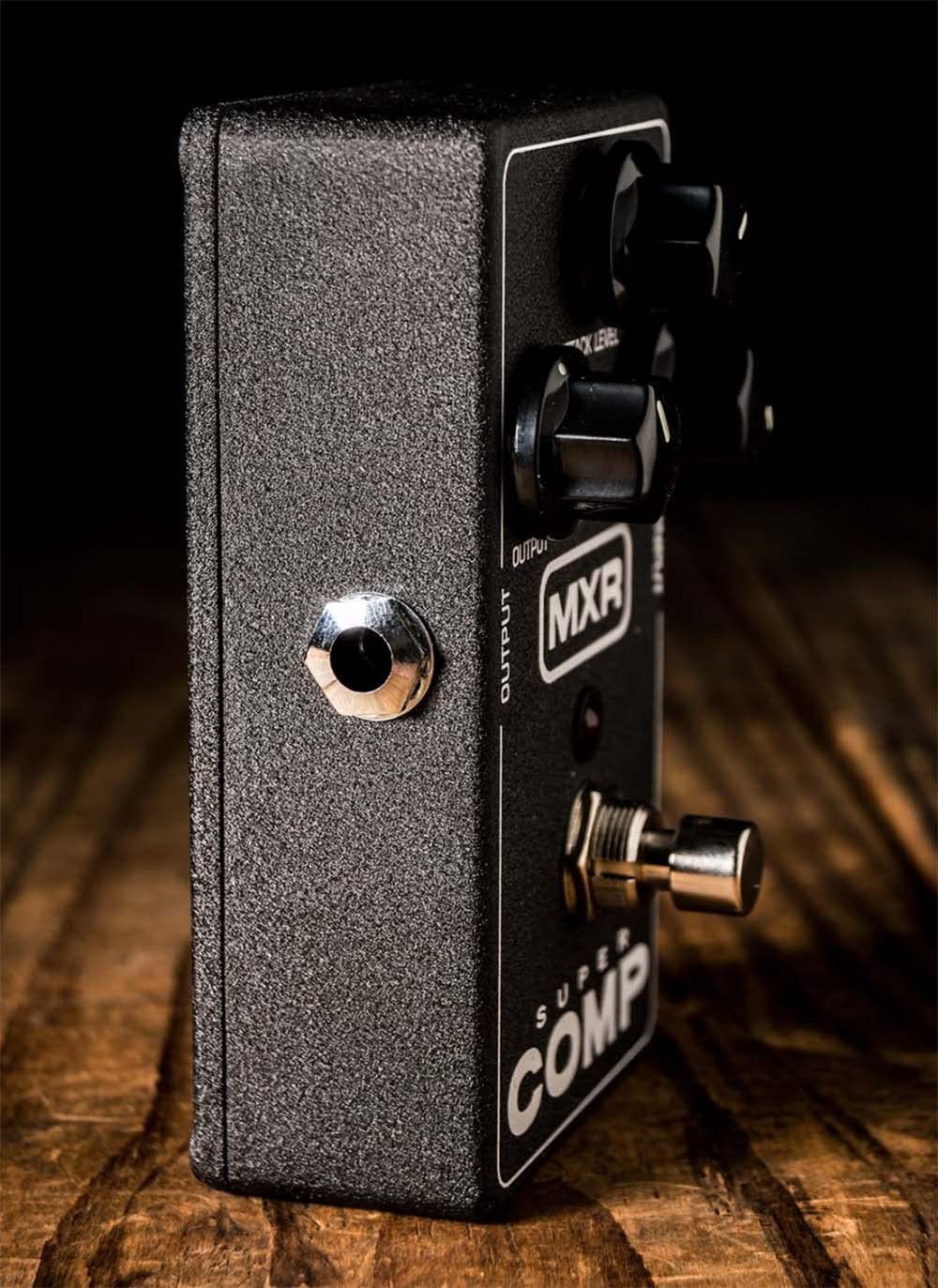 MXR M132 Super Comp Compressor Pedal with True Bypass Bundle with Blucoil Slim 9V Power Supply AC Adapter, and 4-Pack of Celluloid Guitar Picks