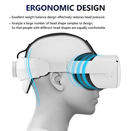 Oculus Quest 2 Head Strap, Elite Strap Replacement, halo band, Adjustable VR Glasses Headset Accessories, Comfortable Head Cushion, Enhanced Support and Reduce Head Pressure