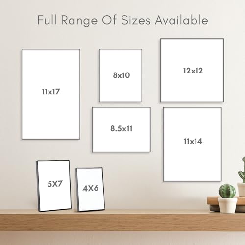 MANTELLO ESSENTIALS 8x10 Picture Frame, 8x10 Frame - Set of 6 - Black Frames 8x10, Picture Frames for Wall and Tabletop