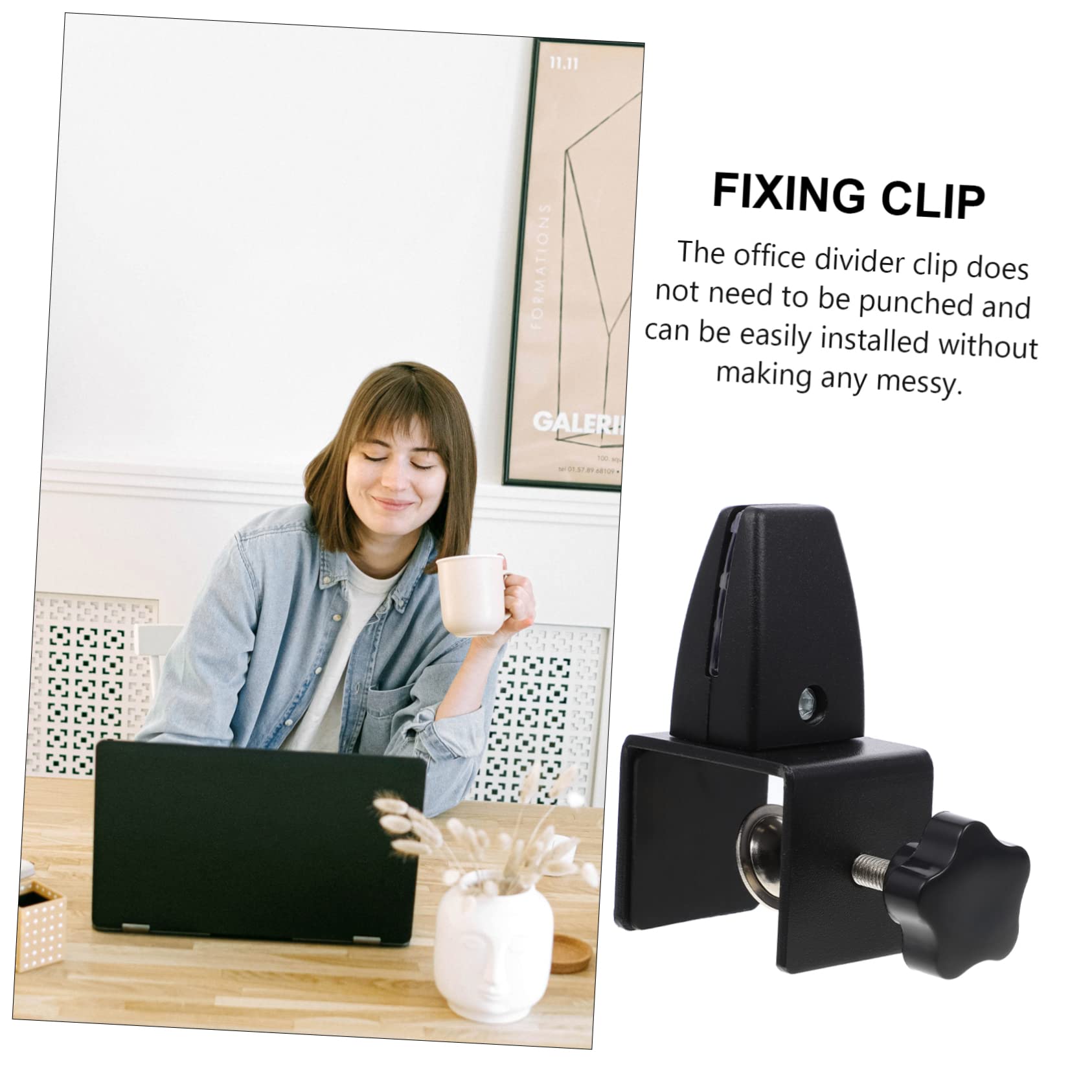 MAGICLULU 2pcs Partition Clip Glass Office Desk Mount Desk Partition Clamp Privacy Panel Clamp Adjustable c Shape Clamp Acrylic Desk Privacy Panel Clip Desktop Divider Aluminum Alloy