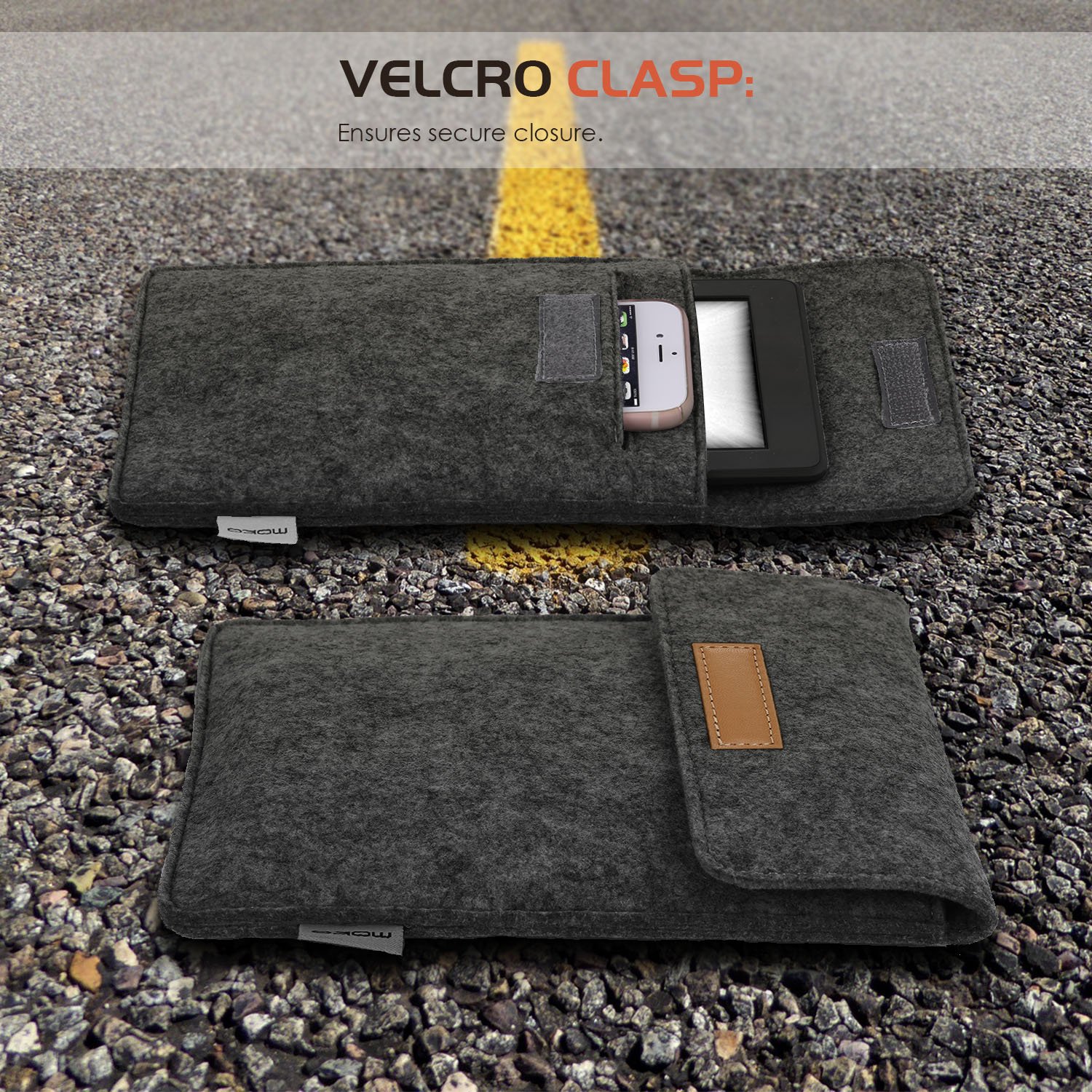 MoKo Sleeve Fits Kindle E-Reader, Protective Felt Cover Case Pouch Bag Fit with All-New Kindle 2022/Kindle 10th Gen 2019/Kindle Paperwhite (Not 6.8 Inch)/Kindle Voyage/Kindle(8th Gen, 2016), Dark Gray