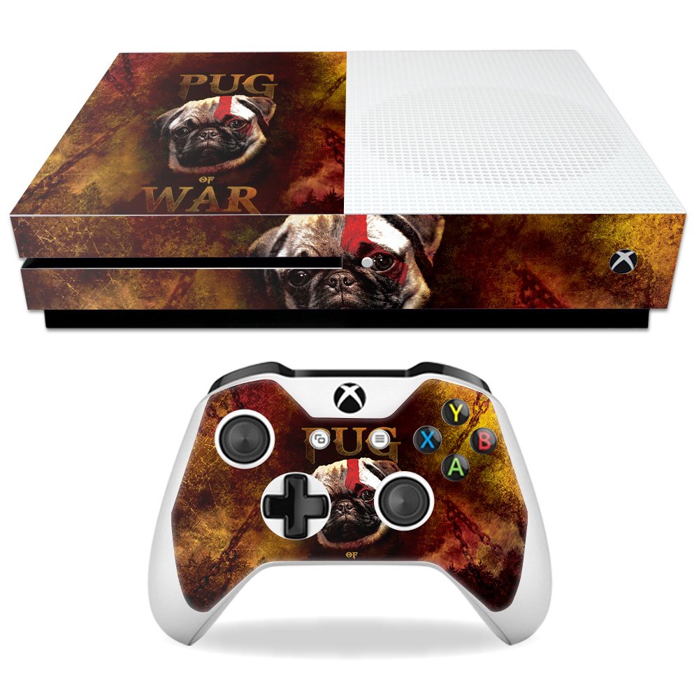 MightySkins Skin Compatible with Microsoft Xbox One S - Pug of War | Protective, Durable, and Unique Vinyl Decal wrap Cover | Easy to Apply, Remove, and Change Styles | Made in The USA