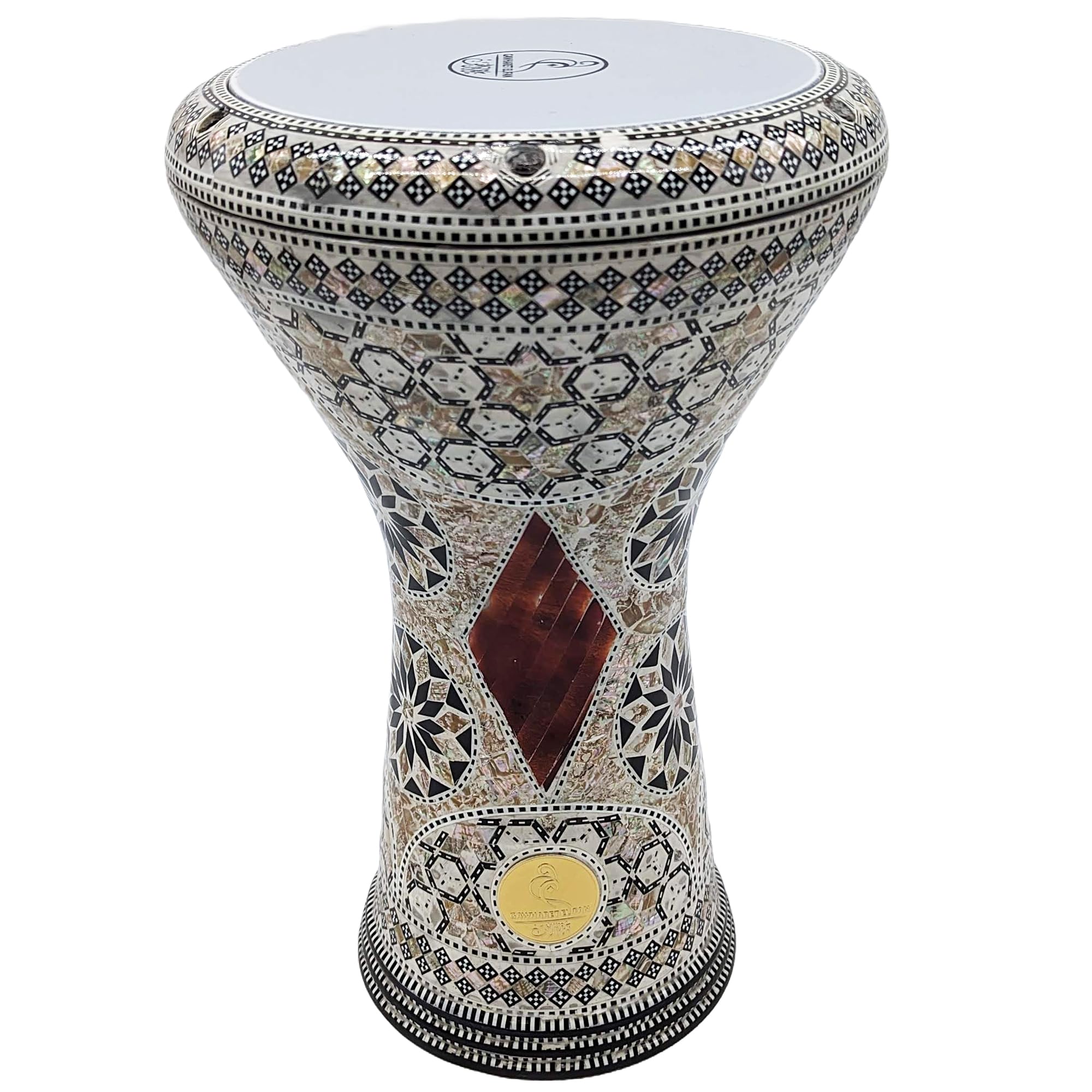 New! Gawharet El Fan Classic 17" Mother of Pearl Darbuka Drum Percussion (Sparkling Shells)