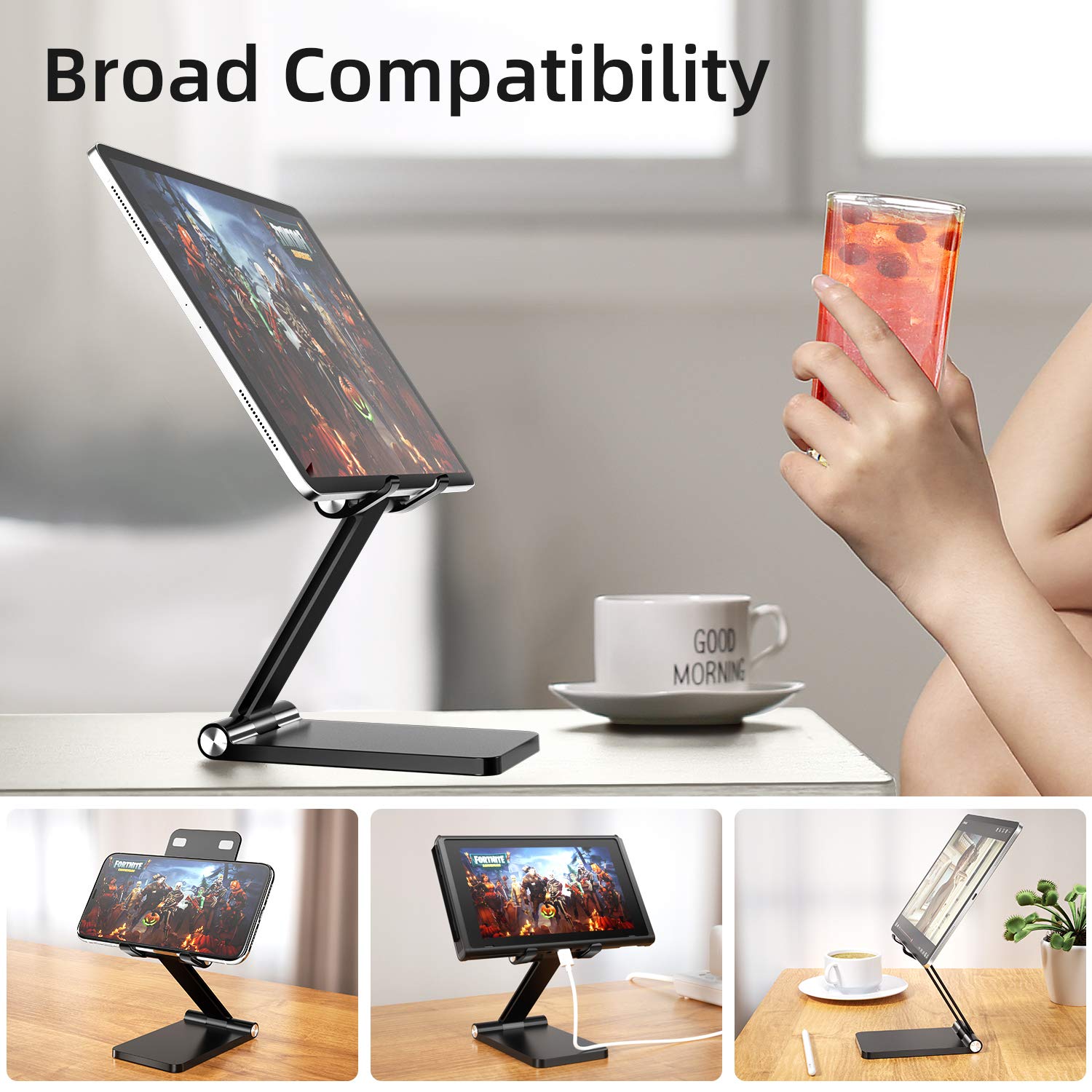 Newaner Adjustable Switch Stand, Playstand for Switch, Tablet Stand, Cell Phone Holder for Desk, Compatible with Nintendo,iPad Mini Pro Air, iPhone, Kindle.etc, 4-13'' …