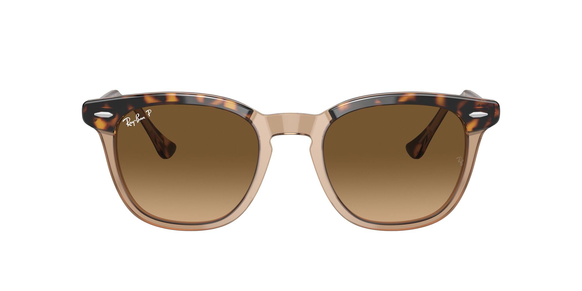 Ray-Ban RB2298 Hawkeye Square Sunglasses, Havana On Transparent Brown/Brown Gradient Polarized, 52 mm