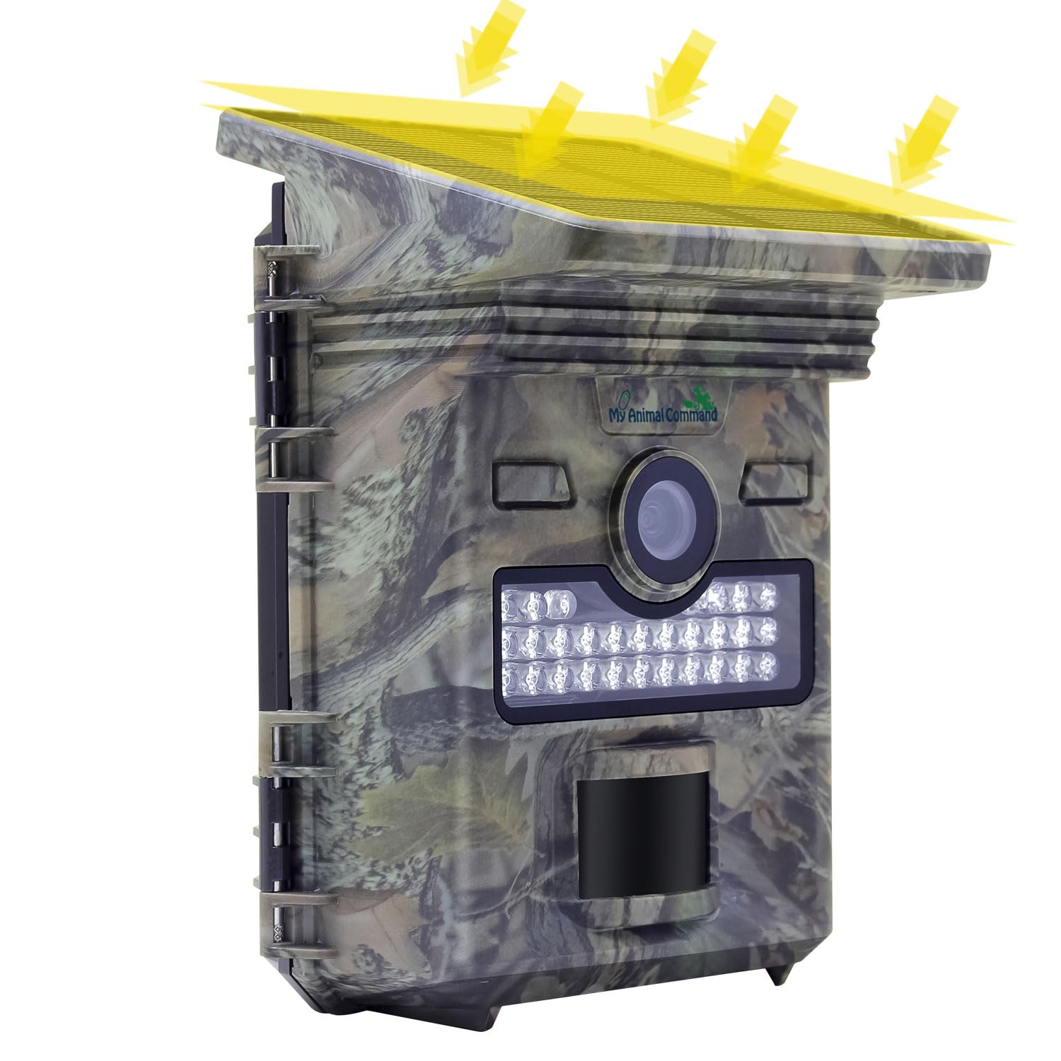 My Animal Command 4k Solar Powered Trail Camera 30MP Ultra HD Night Vision Motion Activated, Native Video Game Time Lapse Cam, IP66 Waterproof Spy Outdoor Deer & Wildlife Hunting