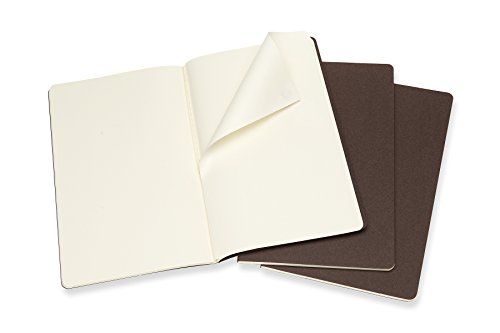 Moleskine Cahier Journal, Soft Cover, Large (5" x 8.25") Plain/Blank, Coffee Brown, 80 Pages (Set of 3)