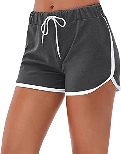 Little Beauty Running Workout Athletic Yoga Shorts Dark Grey XL