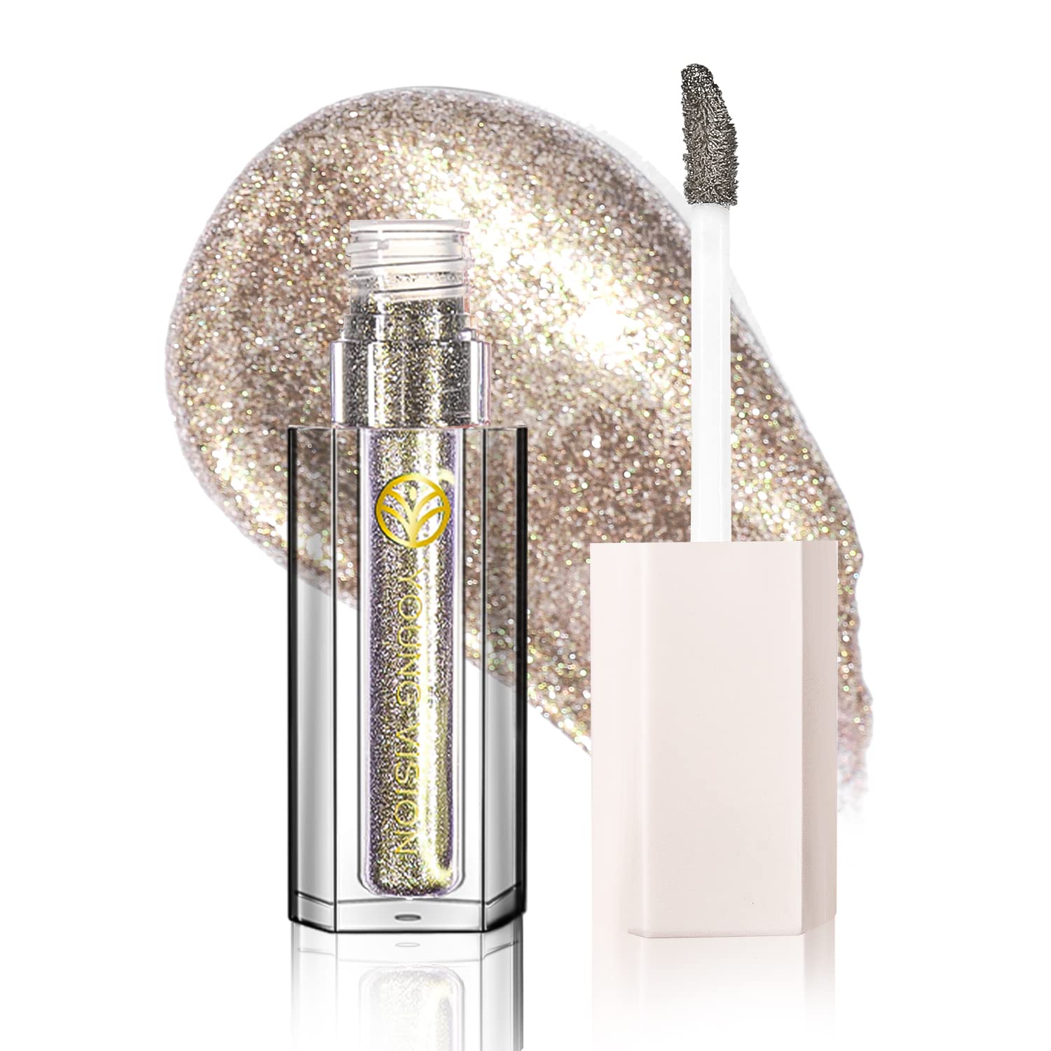 YOUNG VISION Liquid Glitter Eyeshadow, Metallic & Shimmer & Glow Shades,Quick-Drying, Waterproof, Non-sticky,0.17 Fl Oz