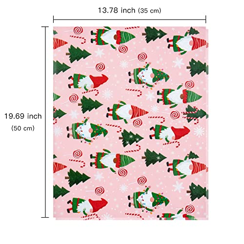 MAYPLUSS Christmas Wrapping Tissue Paper - 90 Sheets - Pink Green Design - 13.7 inch X 19.7 inch Per Sheet