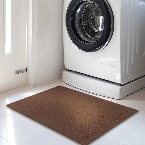 Machine Washable Modern Solid Design Non-Slip Rubberback 2x3 Traditional Area Rug for Entryway, Bedroom, Kitchen, Bathroom, 2'3" x 3', Brown