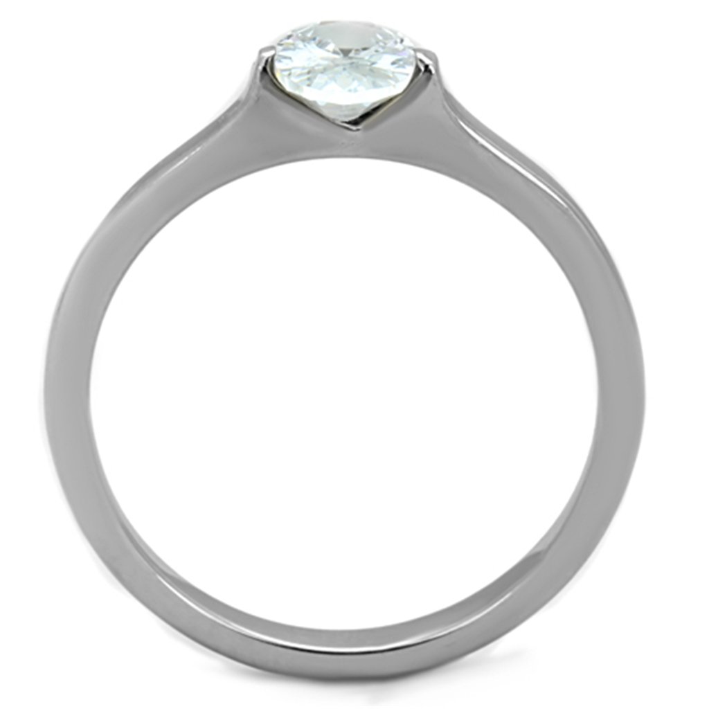 Marimor Jewelry Women's Stainless Steel AAA Grade Cubic Zirconia Engagement Ring Size 8