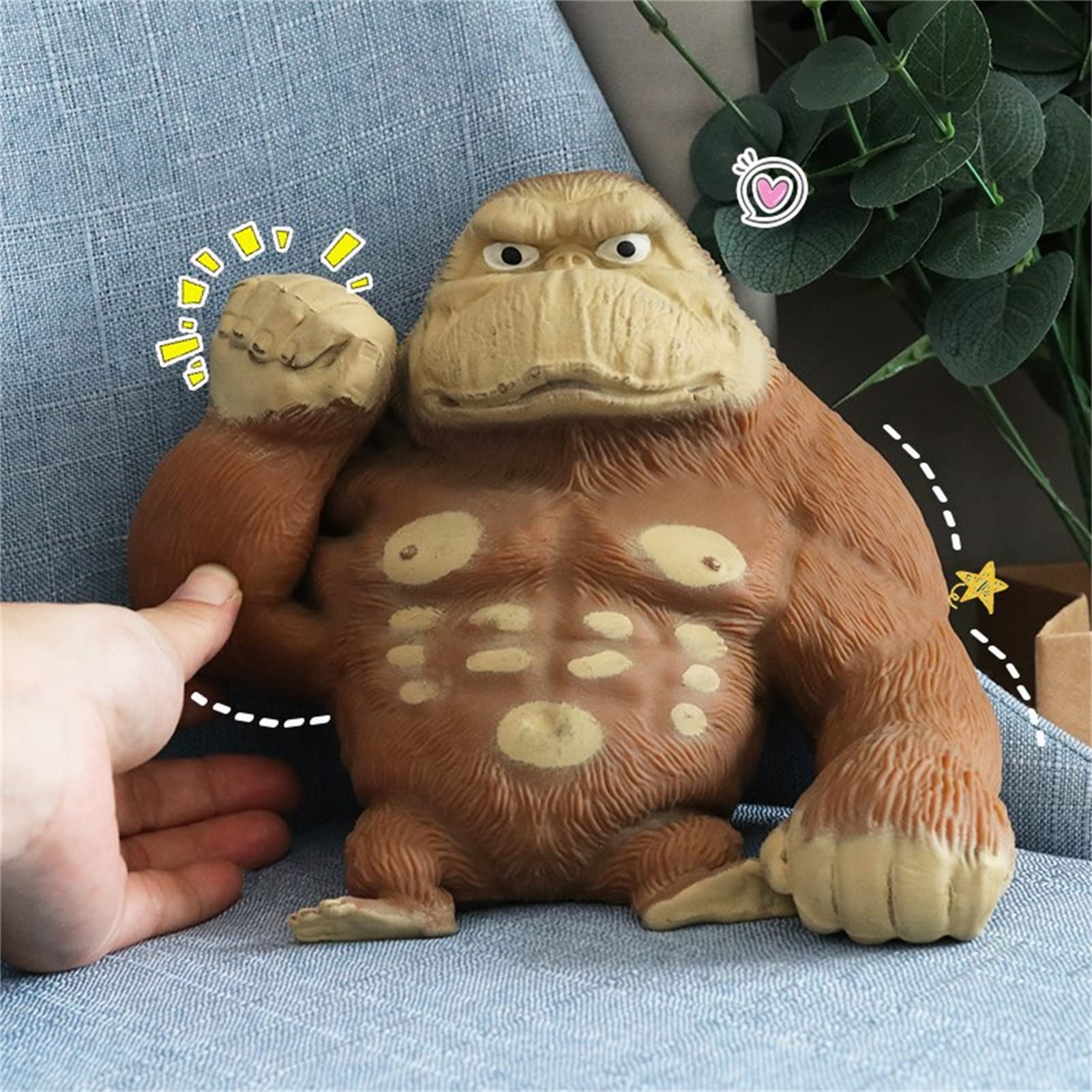 piwimage Elastic Toy,Innovation Transformable Orangutan Toy,Gorilla King Kong Toys,Novelty Unzip Gorilla Figure,Jungle Animal
