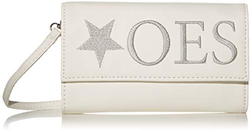 OES Eastern Star Cross Body Clutch Purse with Detachable Chain Shoulder Strap, White, Medium