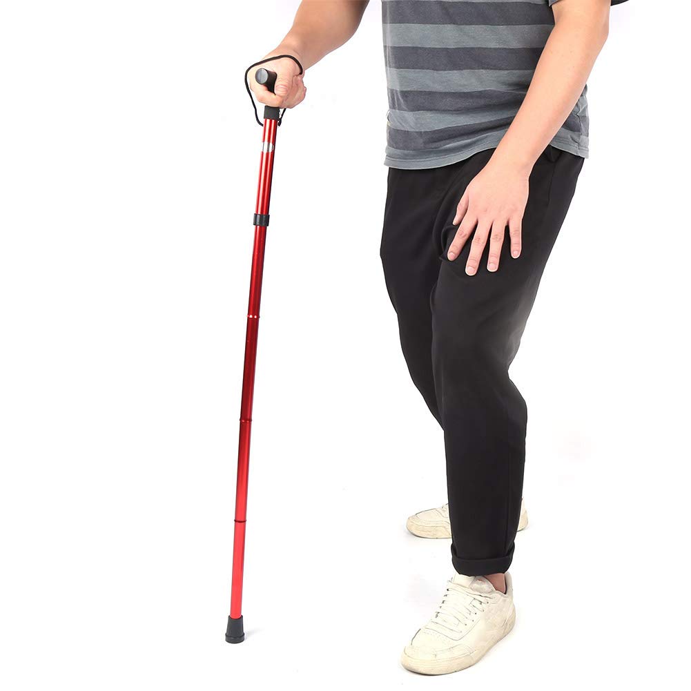 Outdoor Foldable Walking Stick Folding Walking Stick Anti‑Slip Hiking Stick for Men Women for Elderly Walking[Trekking Poles]