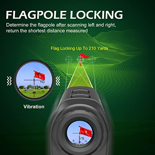 PulsNell Golf Rangefinder with Slope, 650 Yards Laser Golf Range Finder Golfing with 5 Modes, 6X Magnification, Flag Lock & Vibration, Continuous Scan, Speed, for Golf & Hunting, Free Battery