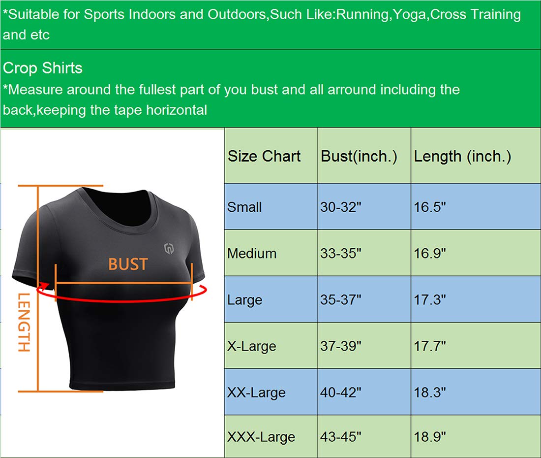NELEUS Women's Running Crop Shirts Short Sleeve Workout Athletic Shirts,8079,Black/Grey/Navy Blue,3 Pack,L