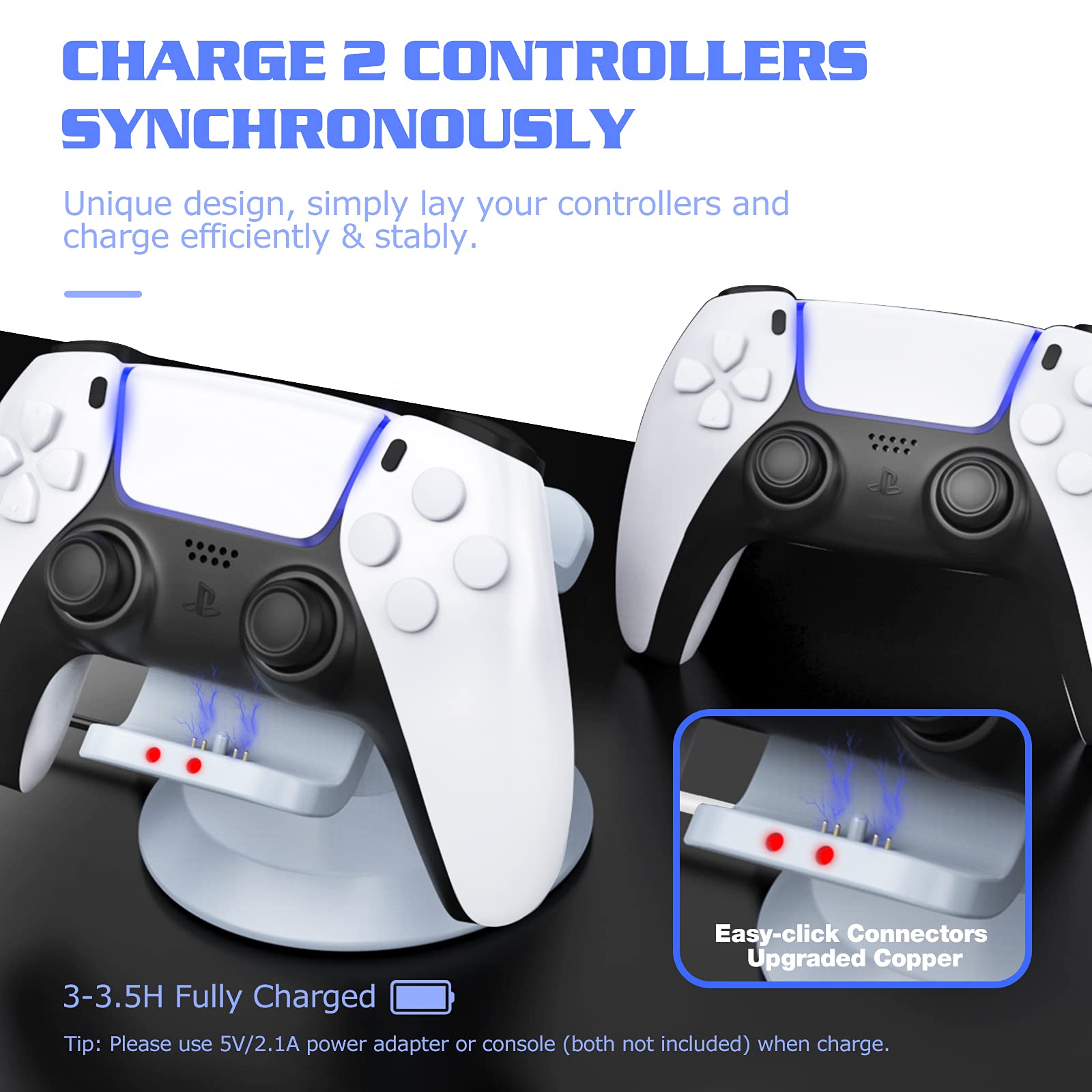 MoKo PS VR2 Controller Charging Station Compatible with PlayStation VR2 Sense with Dual Stand Charger Dock, PS VR2 Controller Charger PS VR2 Accessories with LED Indicator & 4 Magnetic Dongles, Black