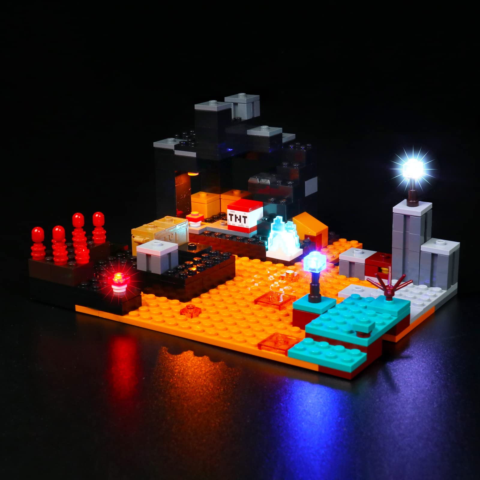 Xunsan LED Light Kit for Lego Minecraft The Nether Bastion 21185 Building Blocks, Lighting Kit Designed for Lego 21185 Set, Standard Version - NOT Included Lego Model