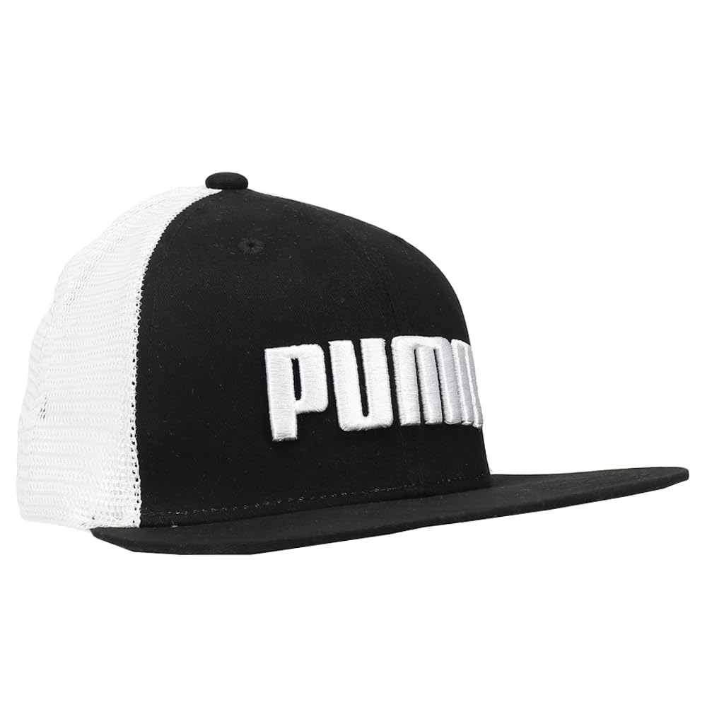 Puma Mens Spiral Trucker Snapback Cap Casual Casual - Black