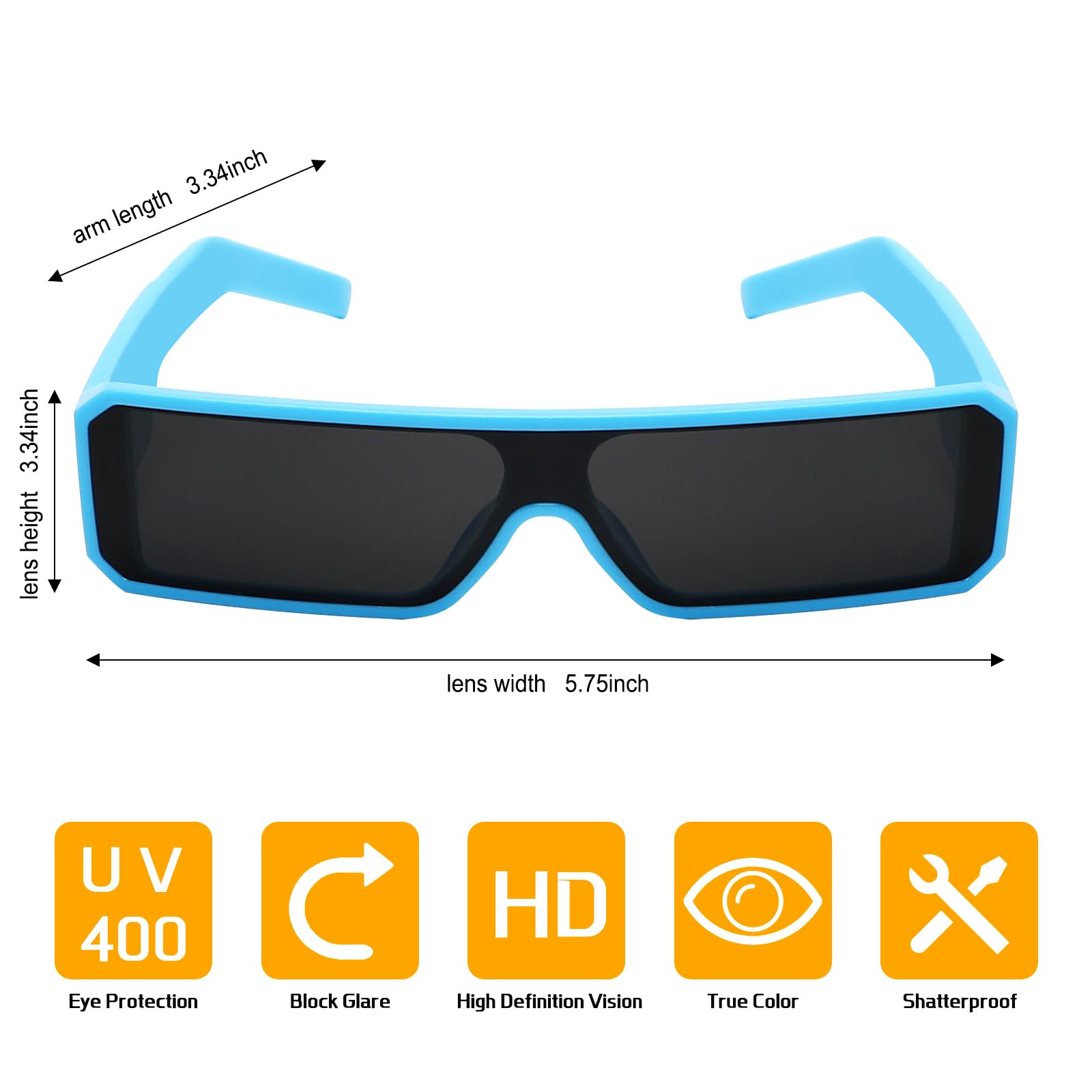 TYA Small Sunglasses for Women Men Futuristic Alien Geth Black Sun Glasses Rectangle Glossy Frame 90s Cool Tiny Shades