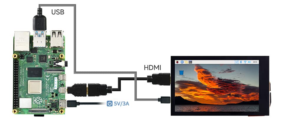 waveshare 3.5inch Touch LCD Display 480x800 IPS Capacitive Touch LCD Screen,Adjustable Brightness, for All versions of Raspberry Pi, Jetson Nano,Windows 11/10 / 8.1/8 / 7