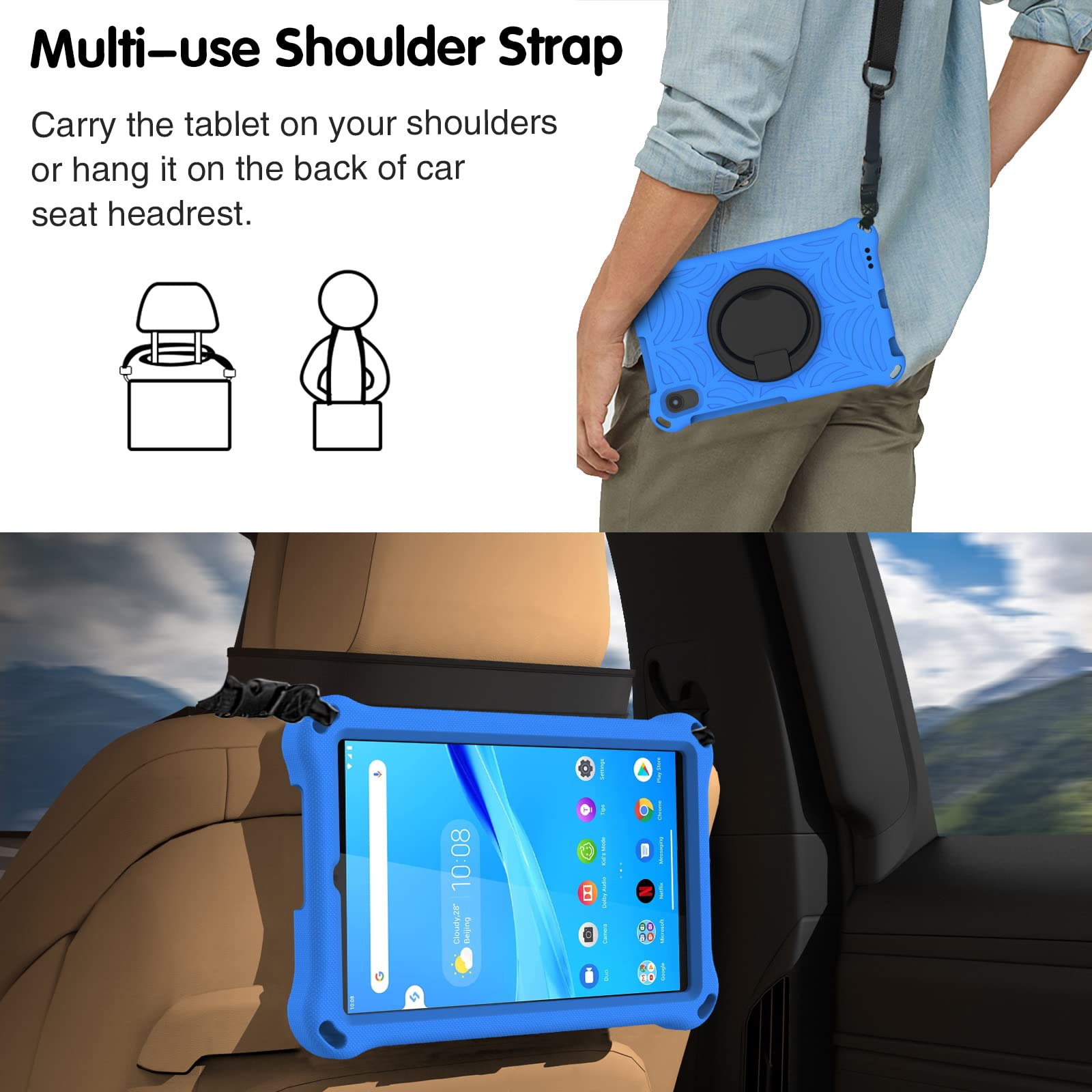 XunyLyee Kids Case for Lenovo Tab M8/ Lenovo Tab M8 3rd Gen/Tab M8 HD 2nd Gen/Tab M8 FHD (8.0 Inch), Blue