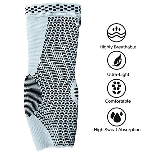 NeoTech Care Ankle Support Brace - Breathable - Men, Women, Right or Left - Gray (Size L, 1 Pair)