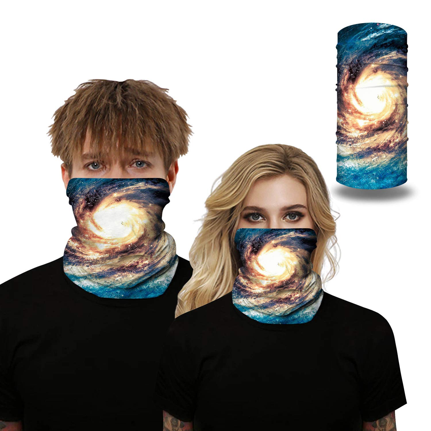 Outdoors Seamless Neck Gaiter, Headwrap, Balaclava, Helmet Liner Face Mask Star Sky Printted Bandanas for Dust (XK-15)