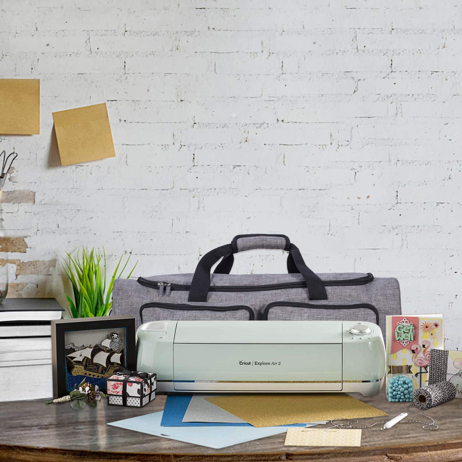 NestOne Carrying case and dust Cover for Cricut Maker, Explore air 2, Silhouette Cameo 4 and Accessories | Heavy Duty and Waterproof | Grey