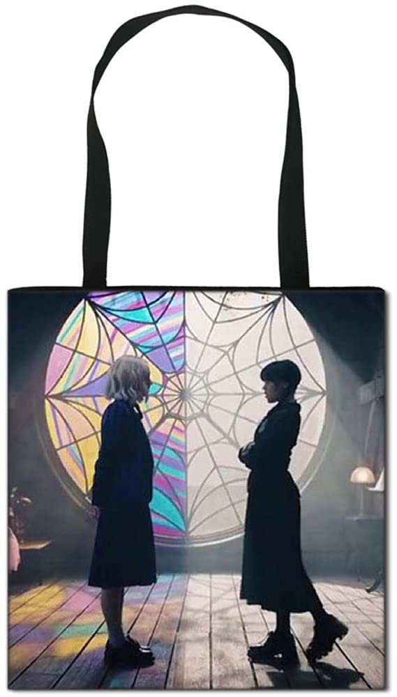 Xuminvty Addams Tote Bag Canvas Bag Nevermore for School Hot Topic (Black1, One Size)