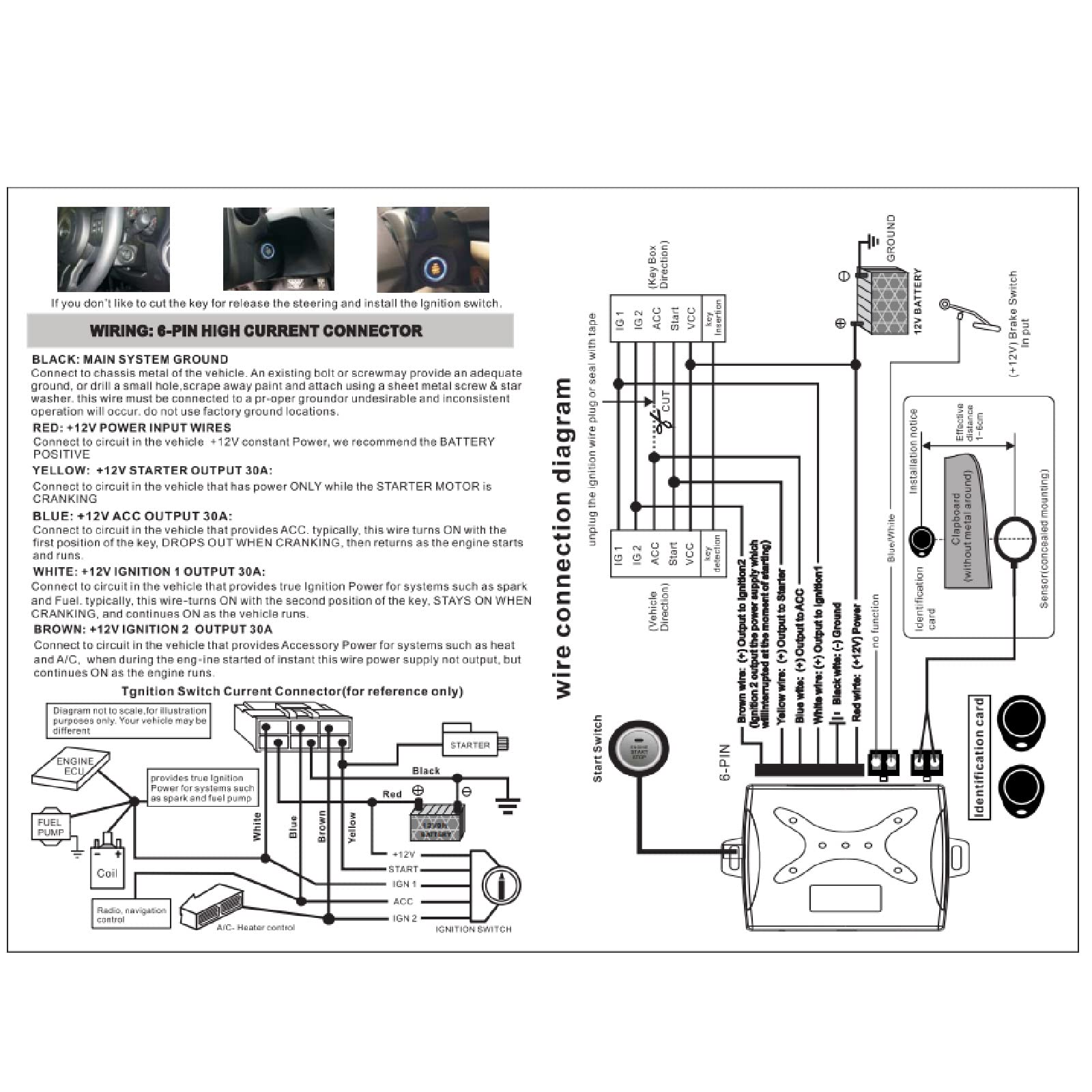 NovelBee 12V Smart Start System,Car Lock System with Keyless Go Engine Start or Stop Push Button