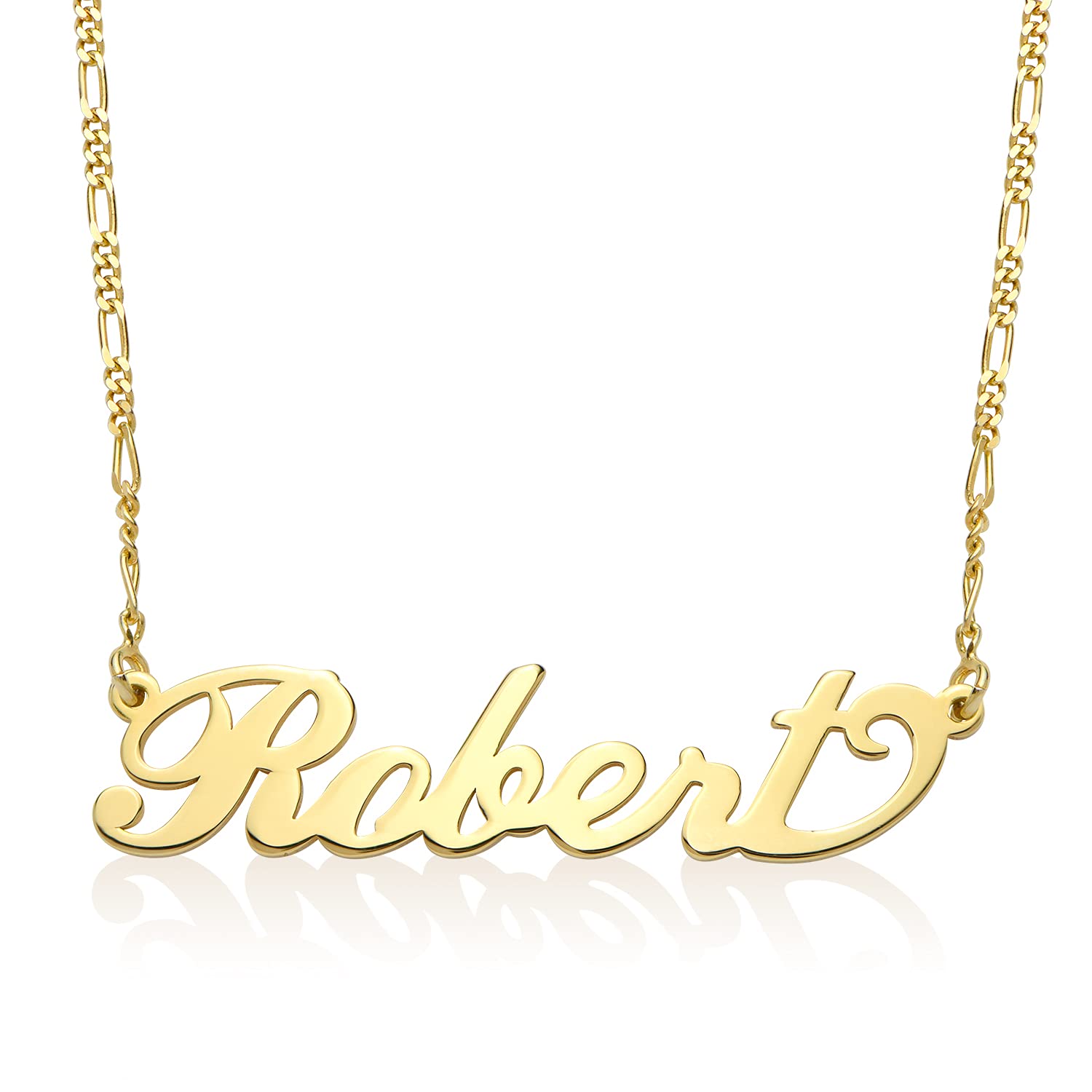 MYKA - Personalized Unisex Extra Thick Name Necklace for Men or Woman â Custom Nameplate Pendant- 925 Silver Sterling/Gold Plated/Gold Vermeil - Gift for Mother's Day Father's Day